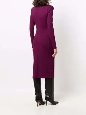 Just Cavalli Long-sleeves Midi Dress