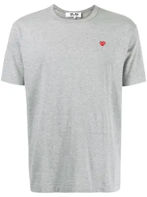 Play Comme Des Garcon Embroidered Heart T-shirt - Grey