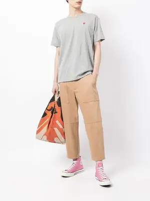 Play Comme Des Garcon Embroidered Heart T-shirt - Grey