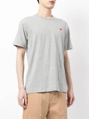 Play Comme Des Garcon Embroidered Heart T-shirt - Grey
