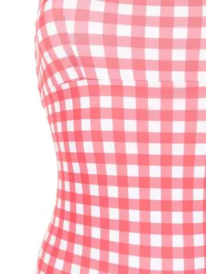 Ephemera Checked Ruffle-trimmed Swimsuit