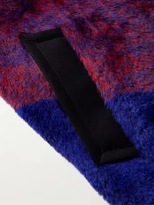 Sacai Kaws Faux Fur-jacquard Coat