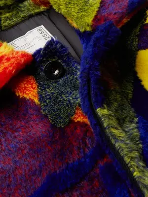 Sacai Kaws Faux Fur-jacquard Coat
