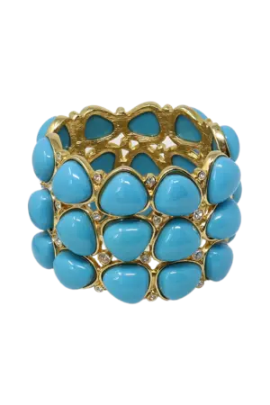 KENNETH JAY LANE Kenneth Jay Lane Turquoise Rounded Bracelet