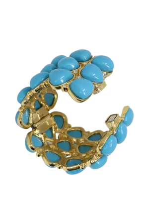 KENNETH JAY LANE Turquoise Rounded Bracelet - Gold