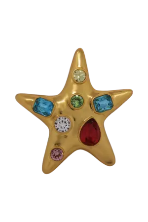 KENNETH JAY LANE Pastel Gemstone Starfish Pin - Multicolor