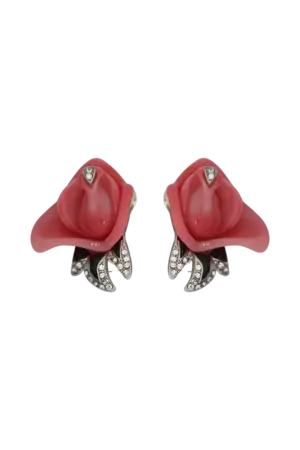 KENNETH JAY LANE Leaves Clip On Earrings - Pink