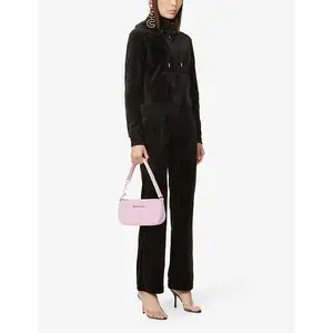 Juicy Couture Logo-embroidered Velour Trousers - Black
