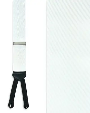 Trafalgar Leyton Formal Diagonal Tone On Tone Silk Brace - White