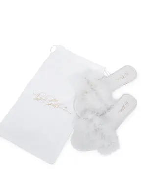Rya Collection Feather Trimmed Slippers