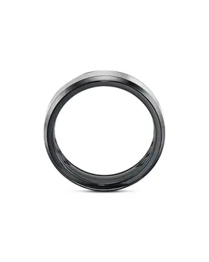 David Yurman Titanium Beveled Band - Silver/black