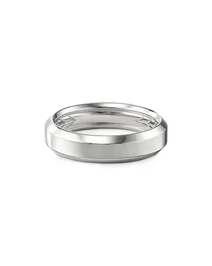 David Yurman 18k Gold Beveled Band Ring - White