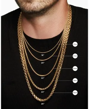 David Yurman 18k Yellow Box Chain Necklace - Gold