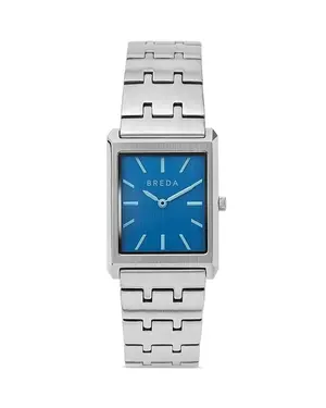 BREDA Rectangular Stainless Steel Watch - Blue/silver