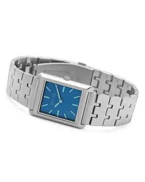 BREDA Rectangular Stainless Steel Watch - Blue/silver