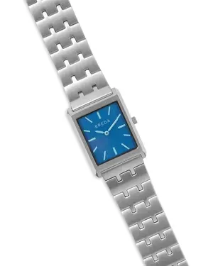 BREDA Rectangular Stainless Steel Watch - Blue/silver