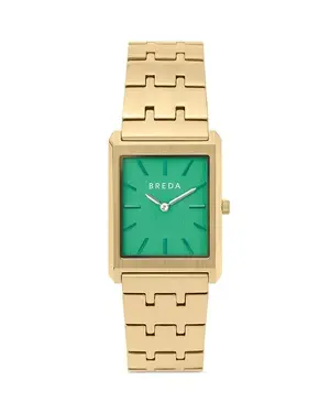 BREDA Breda Rectangular Stainless Steel Watch Green/gold
