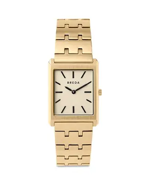BREDA Breda Rectangular Stainless Steel Watch White/gold
