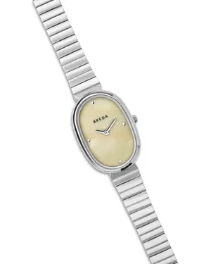 BREDA Jane Oval Watch With Mother Of Pearl Dial - Silver