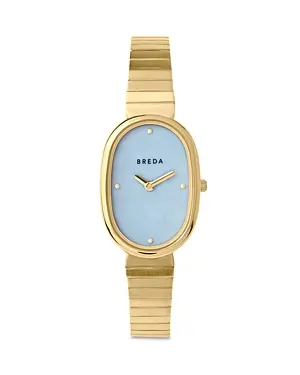 BREDA Jane Watch With Oval Black Dial And Gold Tone Case