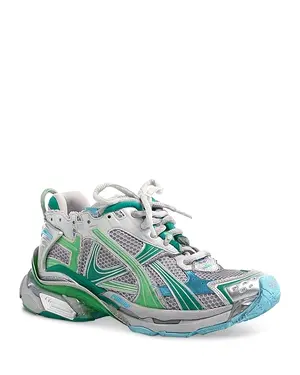 Balenciaga Runner Low Top Sneakers - Grey/green/blue