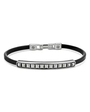 David Yurman Sterling Silver And Leather Bracelet