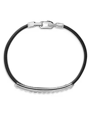 David Yurman Sterling Silver And Leather Bracelet