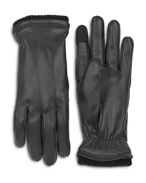 HESTRA Leather Gloves Black