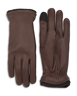 HESTRA Leather Gloves Brown
