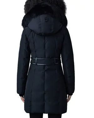 Mackage Kay Hooded Down Shearling Coat - Black