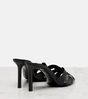 Saint Laurent Tribute 85 Leather Sandals - Black