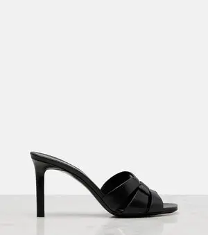 Saint Laurent Tribute 85 Leather Sandals - Black