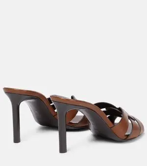 Saint Laurent Tribute 85 Leather Sandals - Brown