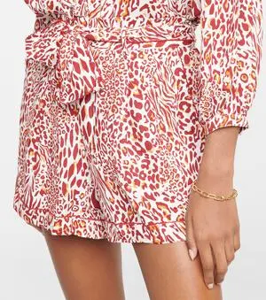Poupette St Barth Leopard-print Viscose Shorts