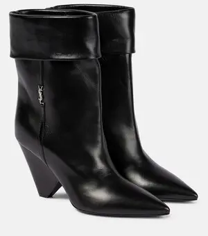 Saint Laurent Niki 85 Leather Ankle Boots