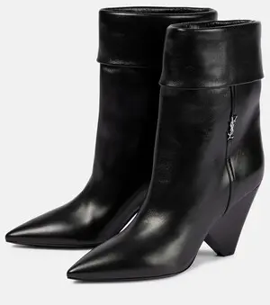 Saint Laurent Niki 85 Leather Ankle Boots