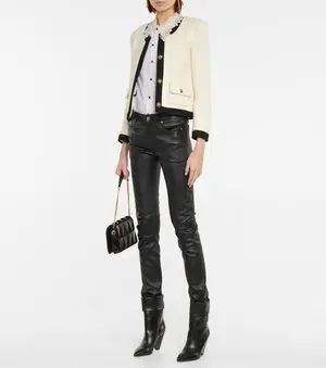 Saint Laurent Niki 85 Leather Ankle Boots