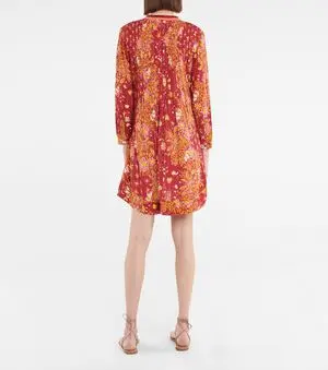 Poupette St Barth Ola Fringed Printed Minidress