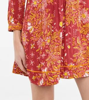 Poupette St Barth Ola Fringed Printed Minidress