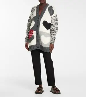 JOSEPH Intarsia Wool-blend Cardigan