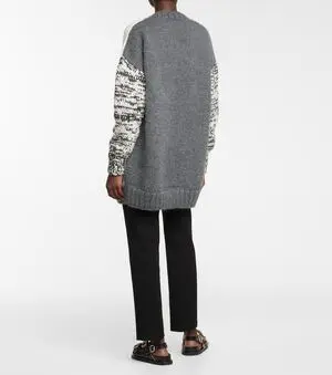 JOSEPH Intarsia Wool-blend Cardigan