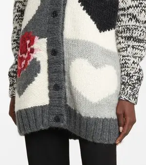 JOSEPH Intarsia Wool-blend Cardigan
