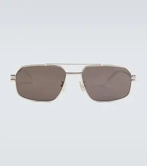 Bottega Veneta Metal Aviator Sunglasses - Silver
