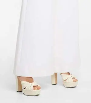 JIMMY CHOO Patent Leather Platform Sandals - White