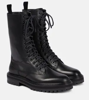Women's Flat Lace-Up Leather Boots