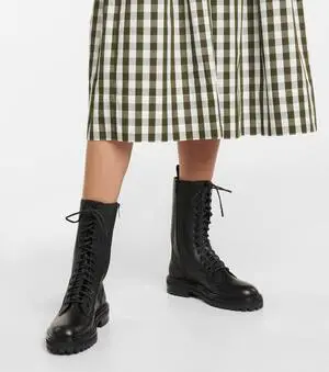 JIMMY CHOO Cora Leather Combat Boots