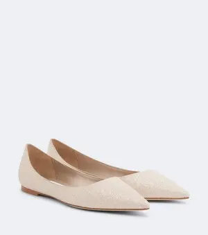 JIMMY CHOO Love Glitter Flats - Gold