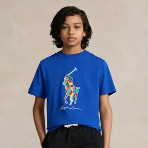 Ralph Lauren Big Pony Cotton Jersey Tee Heritage Blue