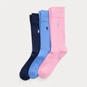 Ralph Lauren Ralph Lauren Supersoft Trouser Socks 3-Pack Pink/blue/navy