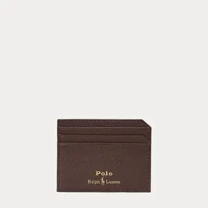 Ralph Lauren Pebbled Leather Card Case - Dark Brown